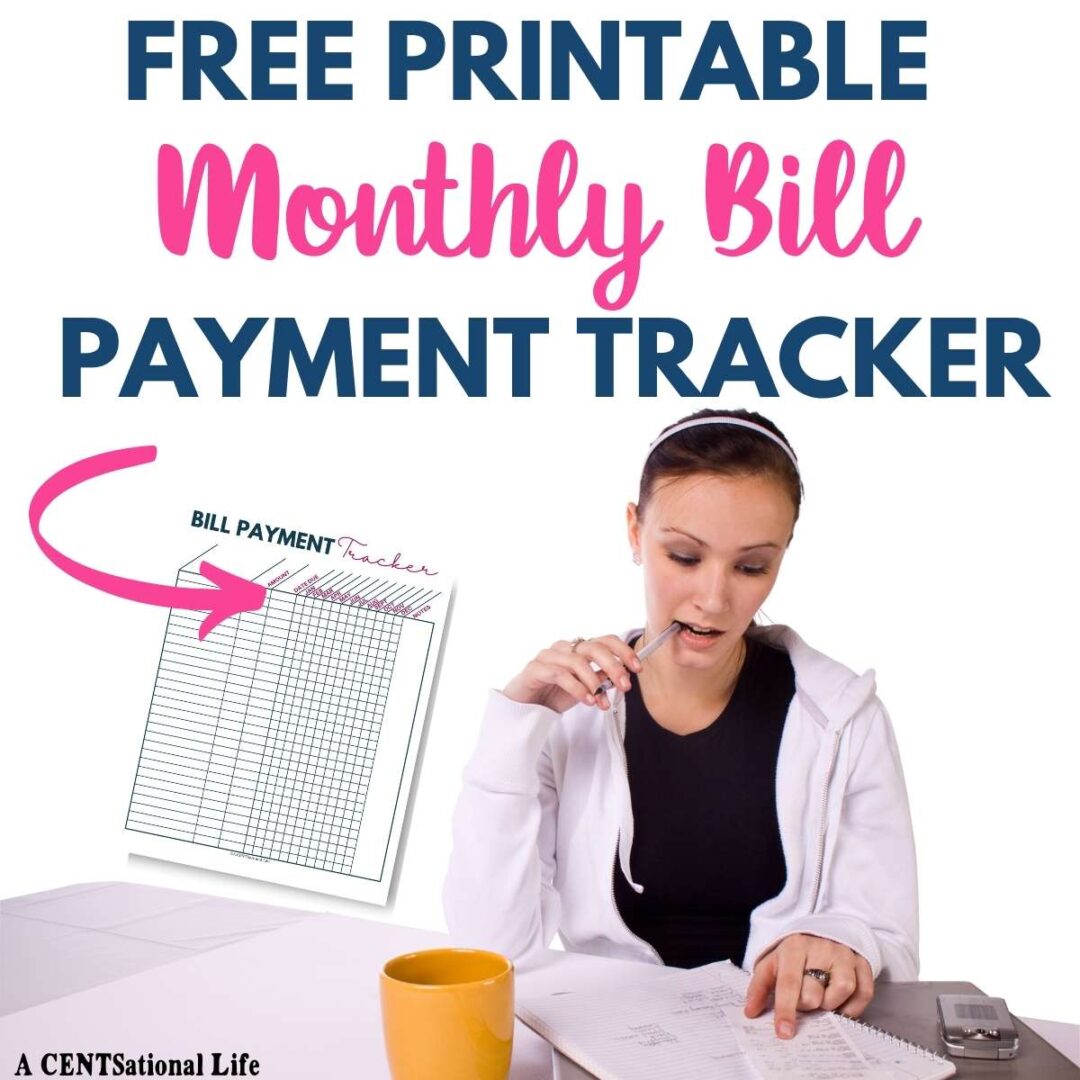 Free Printable Monthly Bill Payment Log - A CENTSational Life